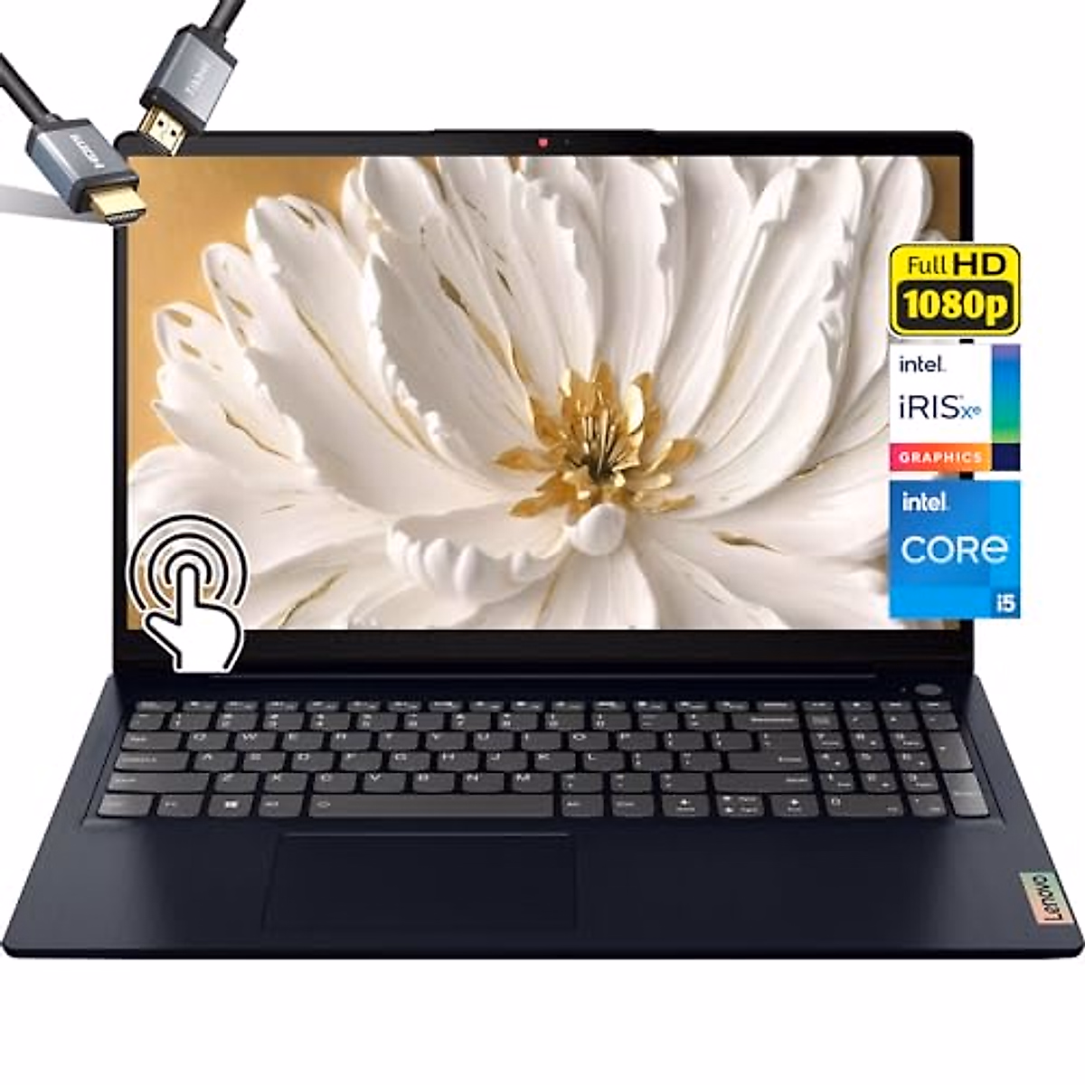 Lenovo IdeaPad 3i Laptop - 15.6" Full HD 1080p Touch Screen - Intel Core i5-1155G7-40GB Memory - 2TB SSD - Windows 11 Home - Abyss Blue – w/HDMI Cable