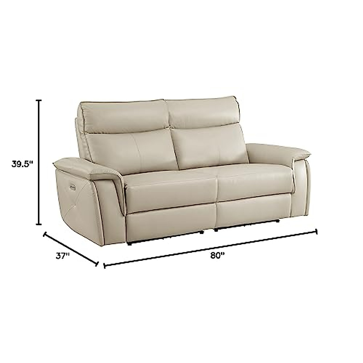 Lexicon Raelynn Power Double Reclining Loveseat, Taupe