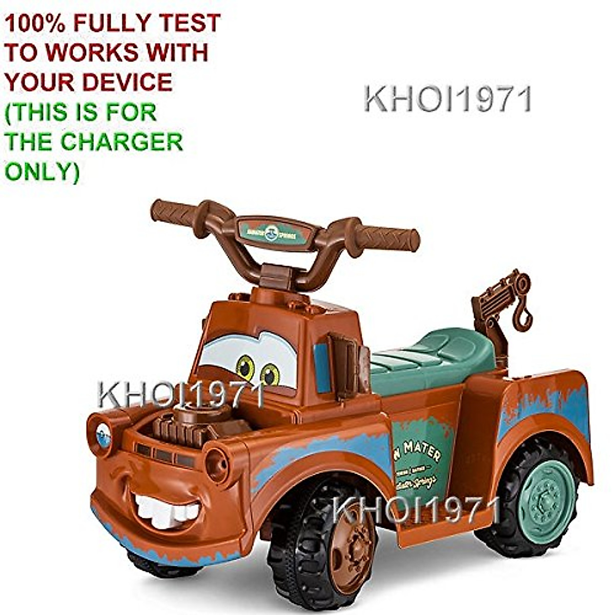 KHOI1971 Wall Charger AC Adapter Compatible with KIDTRAX Pacific Cycle Disney Cars Tow Mater Ride on Quad Walmart Target Toy R US 6V Batt Charger NOT Created or Sold by KIDTRAX Pacific Cycle Disney