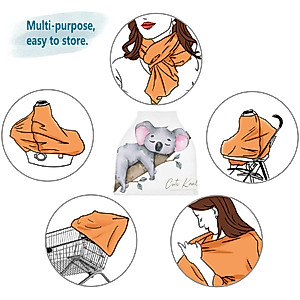 Nursing Cover Breastfeeding Scarf Cartoon Cute Koala - Baby Car Seat Covers, Infant Stroller Cover, Carseat Canopy(801e)