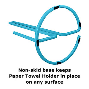 Blue Donuts Square Cast Iron Paper Towel Holder Countertop - Easy One-Handed Tear Paper Towel Holder, Modern Paper Towel Holder, Turquoise Paper Towel Dispenser Countertop