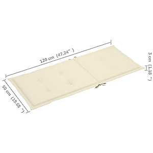 YAFF Bamboo Rocking Chair, Solid Bamboo Patio Chairs with Detachable Cushion, UV & Weather Resistant, Indoor Outdoor Lounge Recliner Chair for Patio, Garden, Pool, Backyard,47.2" x 19.7" x 1.6" -Cream