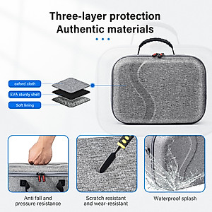 Large Carrying Case for Meta Quest 3S/3, Hard Travel Case Compatible with BOBOVR S3 Pro/KIWI Design Battery Head Strap, Quest Controller and Accessory, Portable Hard Shell Travel Bag, Grey