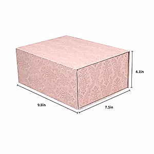 ISUKA Collapsible Gift Box 9.8"x7.5"x4.1" with Magnetic Lid, Groomsmen Bridesmaid Proposal Gift Box for Valentine, Proposal, Wedding, Birthdays(Light Pink)