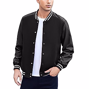 COOFANDY Mens Fashion Varsity Jackets Casual Leather Sleeves College Baseball Bomber Jacket Streetwear