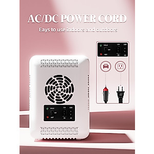 BOGDA Mini Skincare Fridge (4 Liter/6 Can) with Dimmable LED Light Mirror, Cooler and Warmer for Refrigerating Make Up, Skin Care and Food, Portable Mini Fridge for Bedroom, Office and Car, White