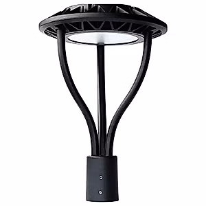 OSTEK Led Post Top Pole Lights with Photocell 40W LED Circular Parking Lot Area Light 5000K Outdoor Lamp Top Pathway Light Fixture IP65 DLC/ETL