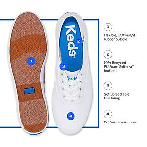 Keds Unisex Champion Lace Up Sneaker, Black Canvas, 9.5 Narrow US Women