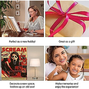 JLHATLSQ Halloween Paint by Numbers Kits for Adults, Horror DIY Paint by Numbers for Beginner, Scream Paint by Number for Gift and Home Decor 16X20 Inch