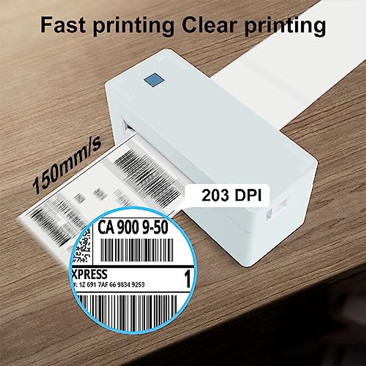 Quxas USB Thermal ShippingJK-402A Label Printer 4X6 Lable Inkless Printer Compatible with Windows and Mac, Used for Ebay, Amazon, Shopify, Etsy, USPS