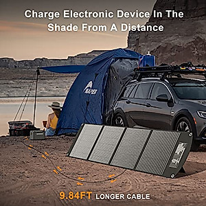 200W Solar Panels with Extra Long Connecting Cables, Portable Solar Panel Foldable ETFE High Efficiency Panel with MC4 DC XT60 Anderson Output for Power Station Generator for Outdoor Camping Van RV