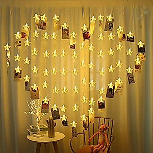 ACPOP Photo Clip Star String Lights, LED Lights with Clips for Hanging Pictures,Wedding Party, Christmas Tree, New Year, Garden Decoration, Warm White