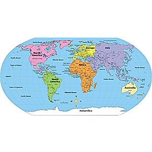 8” x 16” Labeled World Practice Maps, 30 Sheets in a Pack for Social Studies, Geography, Map Activities, Drill and Practice, Current Event Activities, Learning Games and More