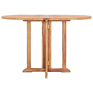 vidaXL Teak Wood Folding Butterfly Patio Dining Table 47.2" by 27.6" by 29.5" - Versatile Indoor/Outdoor Furniture, Weather Resistant, Seats Four