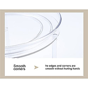 Lazy Susan Organizer for Cabinet, Clear Turntable Organizer, Rotating Spice Rack Kitchen Storage Cosmetic Makeup Organizers for Pantry, Countertop, Fridge, Shelf, Vanity, Bathroom (Single Tier, L)