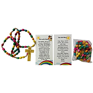 Westmon Works Children's Rosary Bulk Favors Lot Dozen Deluxe Set with Our Father Hail Mary Holy Cards, Pack of 12