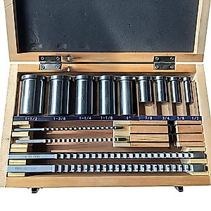 NEWTRY Keyway Broach Set 30pcs HSS Keyway Cutting Tool for Lathe Industrial Tools Precision Sets in Fitted Wooden Box (18 PCS)