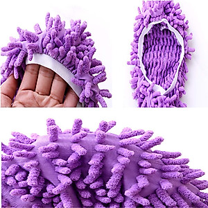 Tamicy Mop Slippers Shoes 5 Pairs (10 Pieces) - Microfiber Cleaning House Mop Slippers Floor Cleaning Tools Shoe Cover Soft Washable Reusable Microfiber Foot Socks Floor Cleaning Tools Shoe Cover
