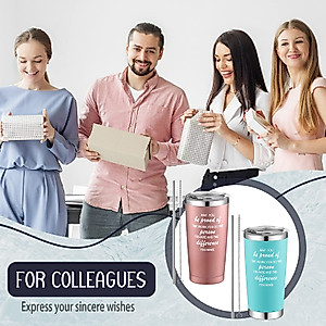 Lallisa 12 Sets Thank You Gifts for Men Women Insulated Stainless Steel Travel Tumbler Mug 20oz Inspirational Appreciation Christmas Gifts for Leader Teacher Employee Coworker Friends (Colorful)