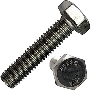 1/4" x 2.5" - 20. 304-STAINLESS Steel - HEX Head Bolt - 304 Grade. General Purpose - Hurricane Bolt (10)