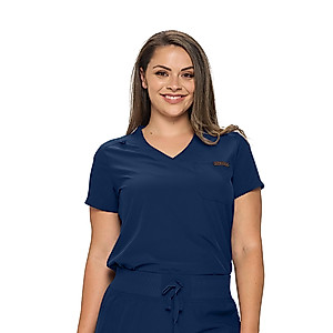 Monarch Uniforms Womens Scrub Top One Pocket Tuck in Scrub Top for Women (Navy) XL