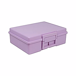 Everything Mary 4" x 6" Photo Storage Box, Purple - 16 Inner Organizer Cases - Portable Multi-Purpose Storage