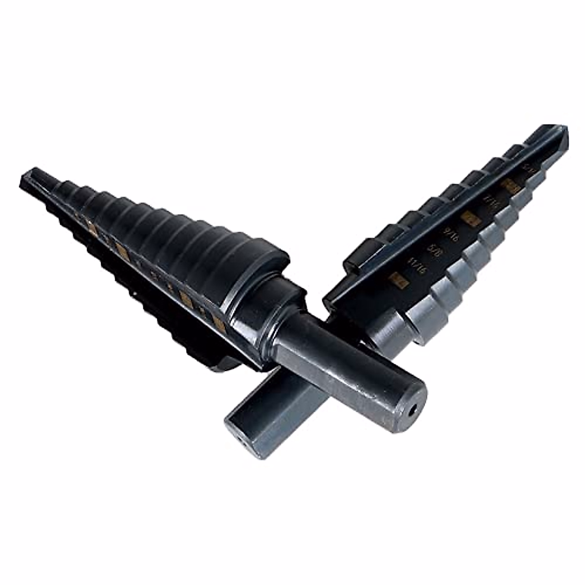 findmall 5Pcs Step Drill Bit Set 50 Sizes 1/8-1-3/8 Inch M2 High Speed Steel Black Oxide Step Drill Bit Fit for Electrical Plumbing and DIY Lovers