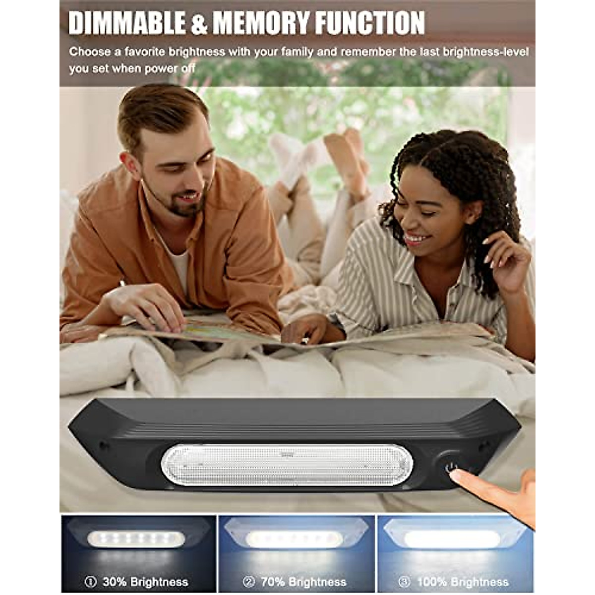 OPPKEPT LED RV Lights Exterior with 3-Level Dimmer Switch, Upgrade 12V/28V 900 Lumen RV Led Porch Light Replacement Lighting Fixtures for RVs Trailers Campers Yacht, IP67 Waterproof (Black)