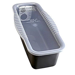 Dependable Industries BPA-Free Non-Stick Microwave Pasta Cooker in Gray with Portioning Tool - Fast, Easy Meals In Minutes Cooks All Types Of Pasta