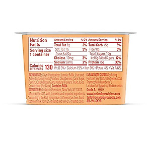 Icelandic Provisions, Peach and Cloudberry Thick and Creamy SKYR, 5.3 Ounce