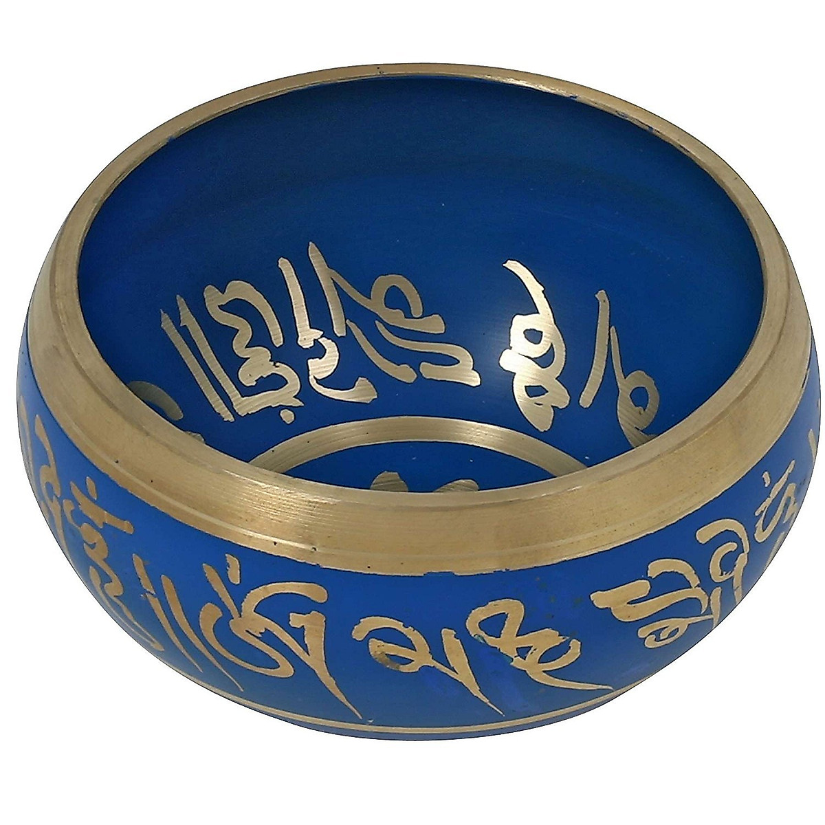 Indian Glance Relaxing Yoga Meditation Buddhist Tibetan Singing Bowl Set Blue With Mallet | Cushion | Pillow