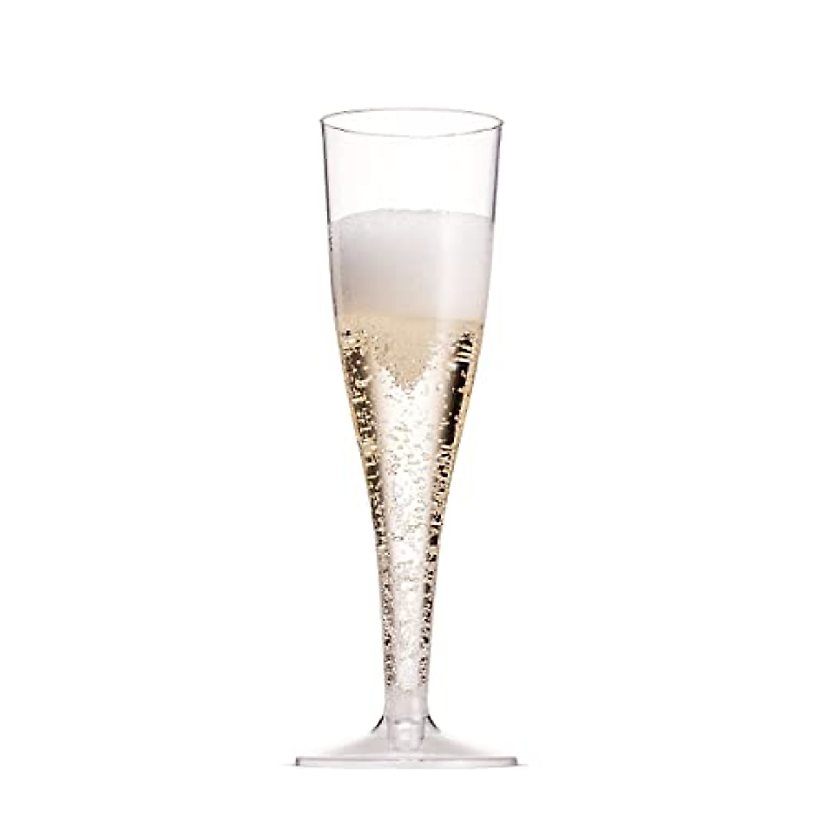 Munfix 50 Plastic Champagne Flutes 5 Oz Clear Plastic Toasting Glasses Disposable Wedding Party Cocktail Cups