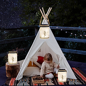 Solar Fairy Lantern Outdoor Decorative Frosted Glass Hanging Lights Fairy Jars Table Lamp for Garden Patio,Christmas,Wedding Party Decor Ideal Gifts for Woman,Mom Warm White Fairy String Lights