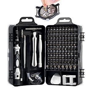 Electric Screw Driver, 115 in 1 Magnetic Repair Tool Kit, Rechargeable Precision Screwdriver Set, Anti Slip Durable Designed Screwdriver and Box, Battery Powered Screwdriver for Pc Cellphone Computer