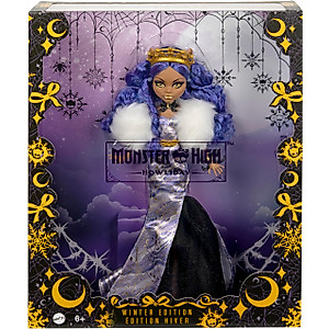 Monster High Howliday Winter Edition Doll, Clawdeen Wolf Collectible in ICY Lavender Gown with Furry Boa & Accessories