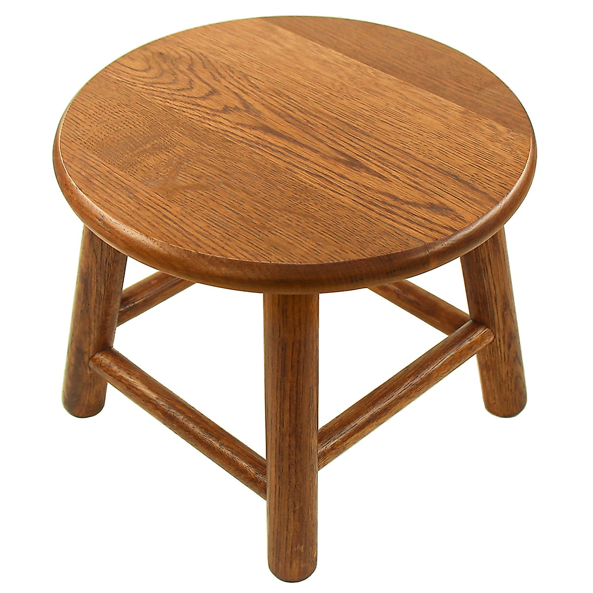 CONSDAN Kids Stool, Milking Stool, USA Grown Oak, Plant Stand, Handcrafted Solid Wood Stool, 9" Low Stool, Round Step Stool, Wooden Stool for Kids, Small Short Stool, Shoe Changing Stool(Chocolate)