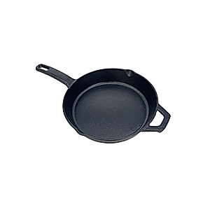 Megamaster 10-inch Round Pre-Seasoned Cast Iron Skillet Pan, Grill Accessory, Camping Cooking Accessory 630-0009P