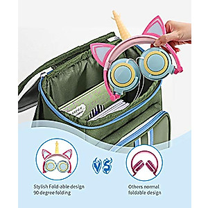 iFecco Kids Headphones, Boys Girls Teens Foldable Adjustable Wired On-Ear Headset 3.5mm Audio Jack Stereo Tangle-Free, 85 dB Volume Limited Childrens Headphones for School Home, Travel