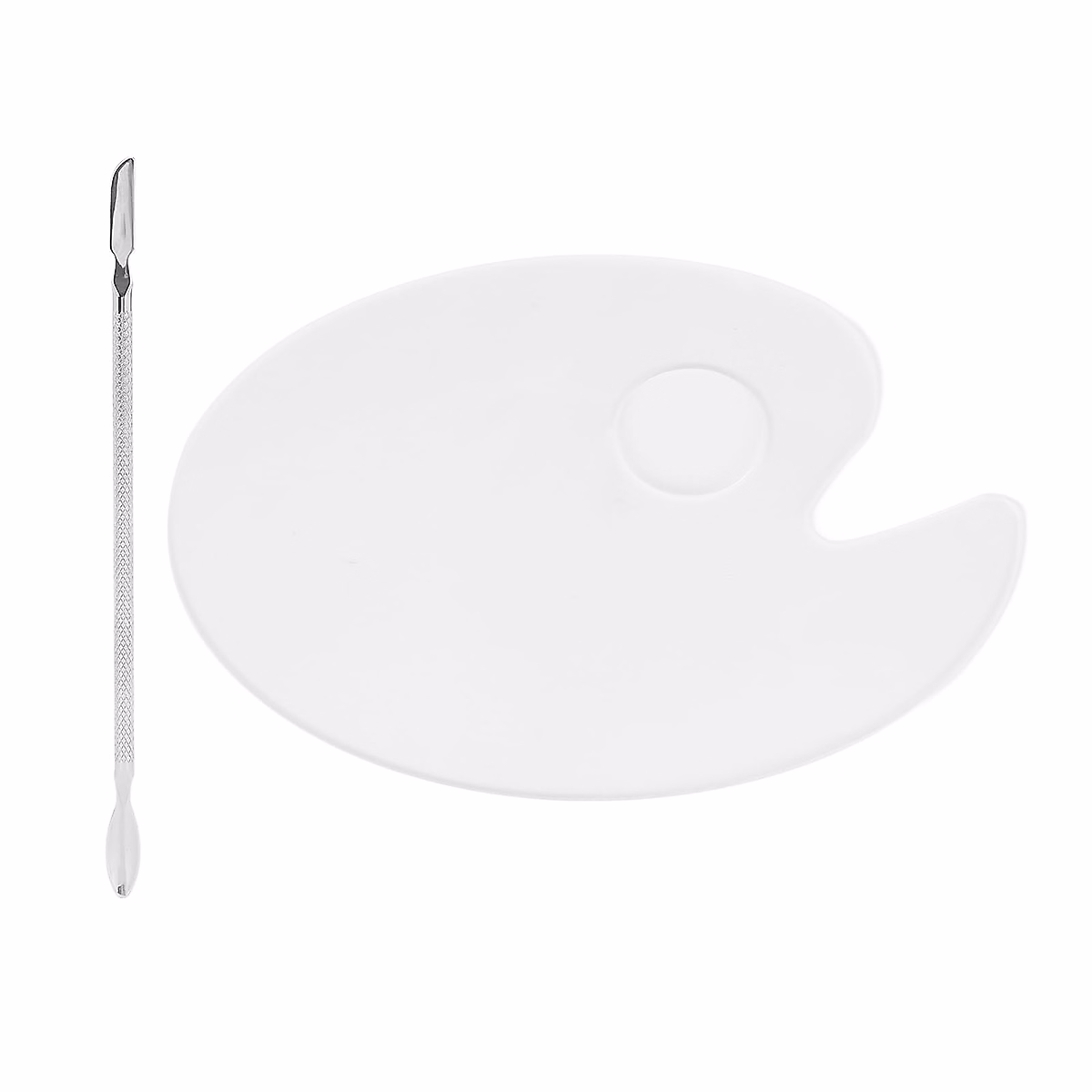 Clear Nail Palette Acrylic Makeup Mixing Tray with Spatula for Nail Art Durable and Lightweight