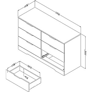 South Shore Holland 6-Drawer Double Dresser, Gray Oak