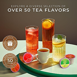 Evening Calm Tea K Cups Tea Variety Pack - 4 Flavors of Keurig Tea K-Cups for Stress Relief - Vanilla Chai, Peppermint, High Mountain, Jasmine Keurig Tea Pods - K Cup Tea Pods for Keurig