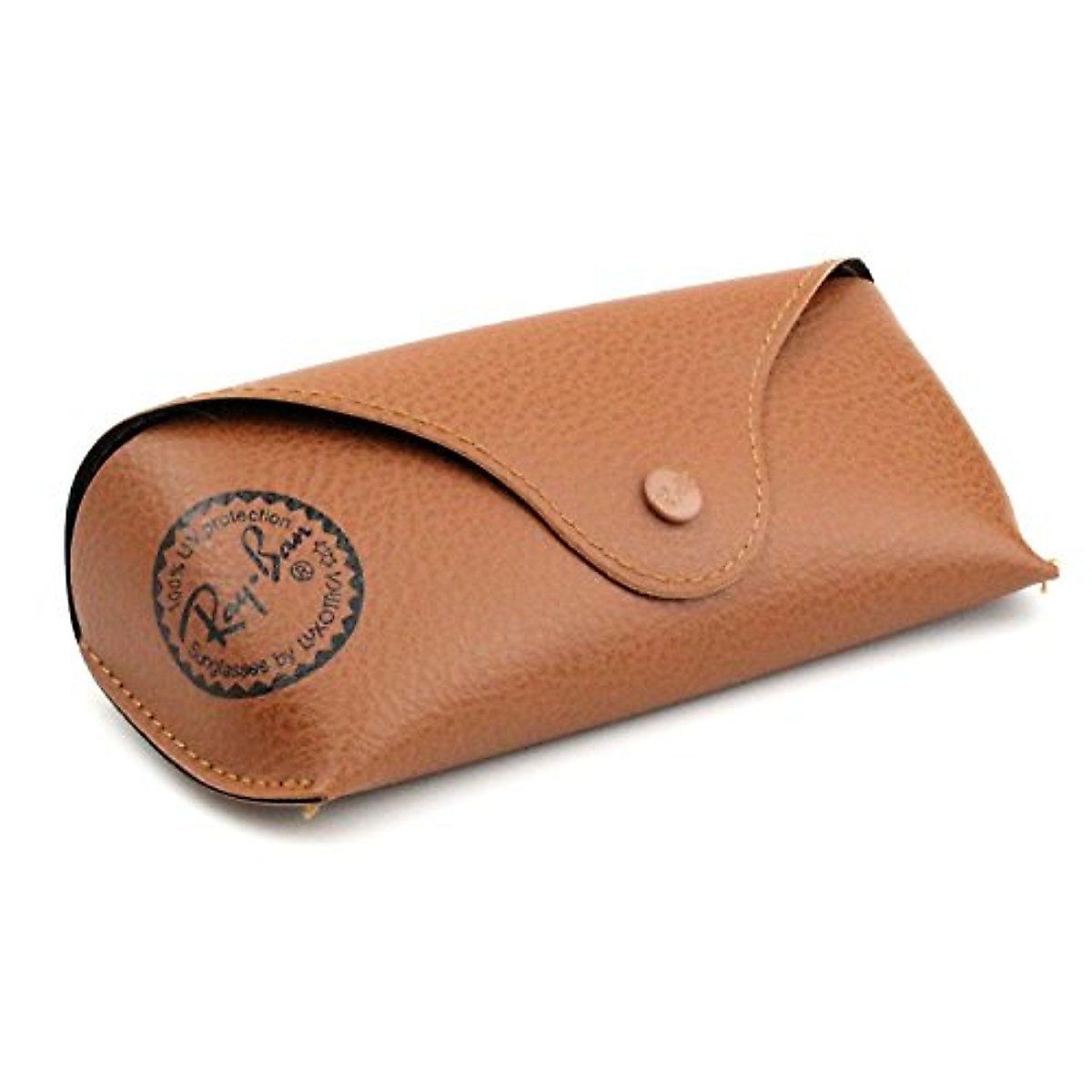 Ray Ban Original Brown Leather Style Medium Case - Fits most Rayban Sunglasses, RB3025, RB2132, Rayban Aviator, Rayban Wayfarer