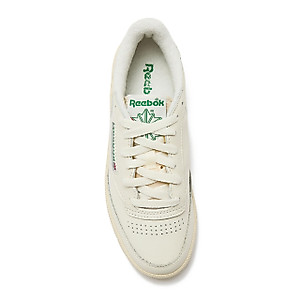 Reebok Club C Vintage Tennis Sneakers for Women, Chalk/Alabaster/Glen Green, 7.5