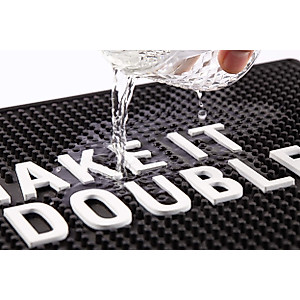 Bar Mat for Home Bar Decorations - Man Cave Basement Presents Decor Idea Dad Son Husband Father’s Day - Housewarming - College - New Home - Rubber Bar Service Spill Mat (12 x 18 inches)