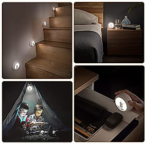 ALACRIS Cute Cat Motion Sensor Night Light (2 Pack), Cordless Rechargeable LED Night Light, Stick-Anywhere Closet Lights Stair Lights, Wall Lights for Hallway, Bedroom, Kids Room