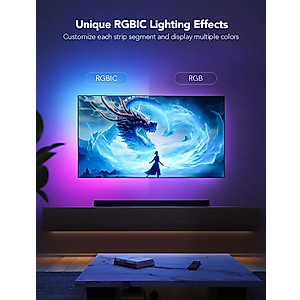 Govee TV LED Backlight Strip, RGBIC Smart LED Backlight for 40-50inch TVs, Music Sync, Wi-Fi Bluetooth & App Control, Works with Alexa & Google Assistant, 77 Scene Modes, Adapter