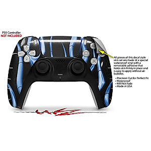 WraptorSkinz Skin Wrap compatible with Sony PS5 DualSense Controller Metal Flames Blue (CONTROLLER NOT INCLUDED)