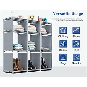 EnHomee 9 Cube Storage Organizer DIY Storage Cubes Portable Organizer Shelves Toy Organizers Storage for Bedroom/Living Room/Kids Room