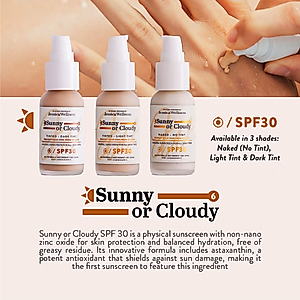 Sunny Or Cloudy 30 SPF Mineral Sunscreen - Non-Nano Zinc Oxide - UVA/UVB Protection (Dark)