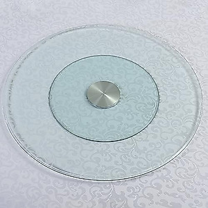BBAUER Lazy Susan Turntable for Dining Table, Glass Lazy Susan Turntable Dining Table, for Dining, Restaurant Table and Lazy Susan